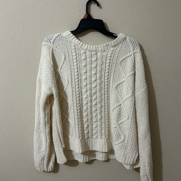SO | Sweaters | So Cream Crew Neck Cable Knit Sweater | Poshmark